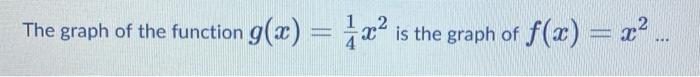 Solved The graph of the function g(x) = 1x2 is the graph of | Chegg.com