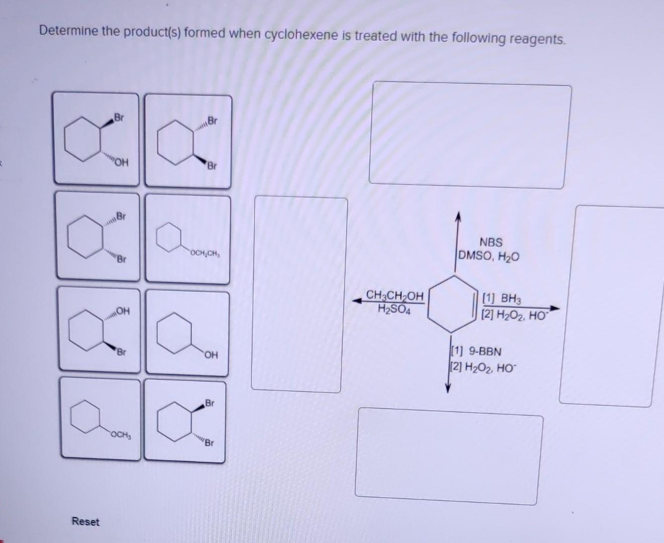 Solved Determine the product(s) formed when cyclohexene is | Chegg.com