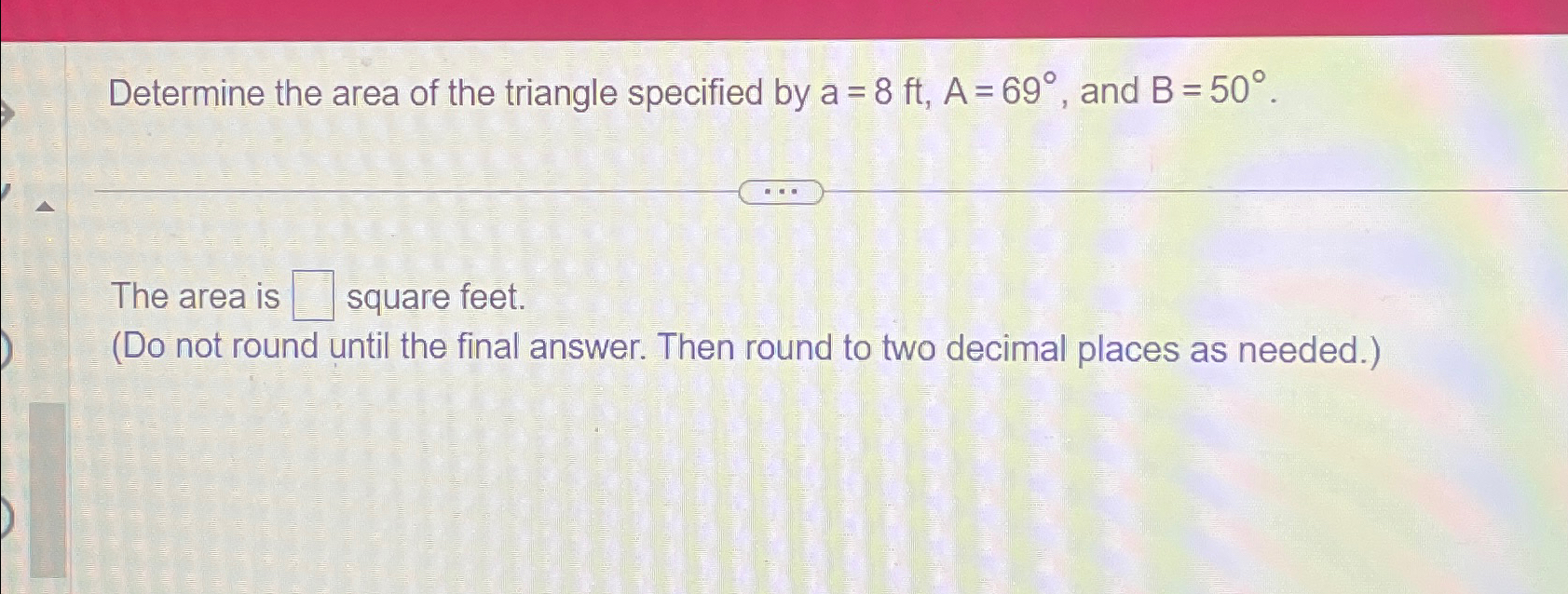 Solved Determine the area of the triangle specified by | Chegg.com