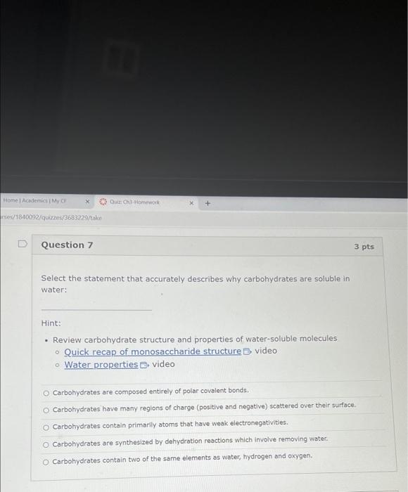 Solved Select the statement that accurately describes why | Chegg.com