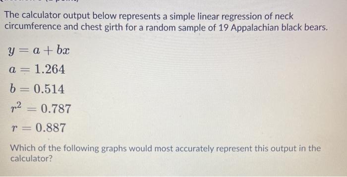 Solved The calculator output below represents a simple | Chegg.com