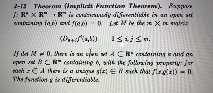 Solved Problems. 2-40. Use the implicit function theorem to | Chegg.com