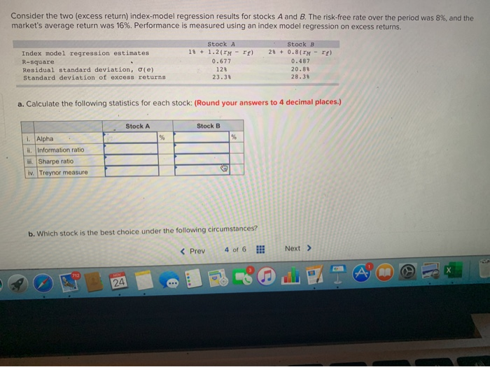 Solved Consider the two (excess return) index-model | Chegg.com