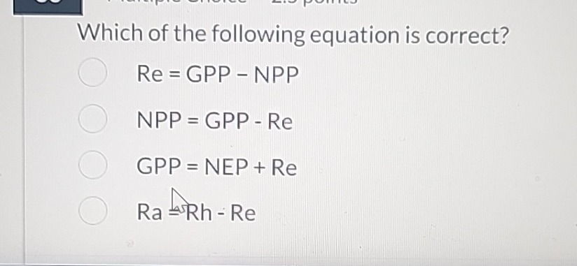 Solved Which of the following equation is | Chegg.com