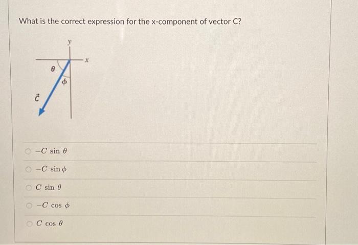 Solved What is the correct expression for the x-component of | Chegg.com