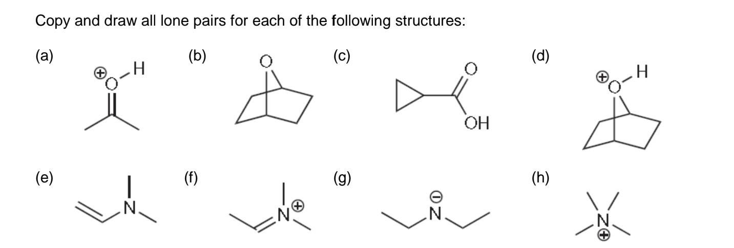 Solved Copy and draw all lone pairs for each of the | Chegg.com