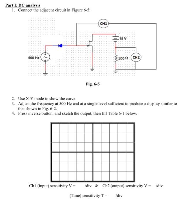 Solved Part I: DC analysis 1. Connect the adjacent circuit | Chegg.com