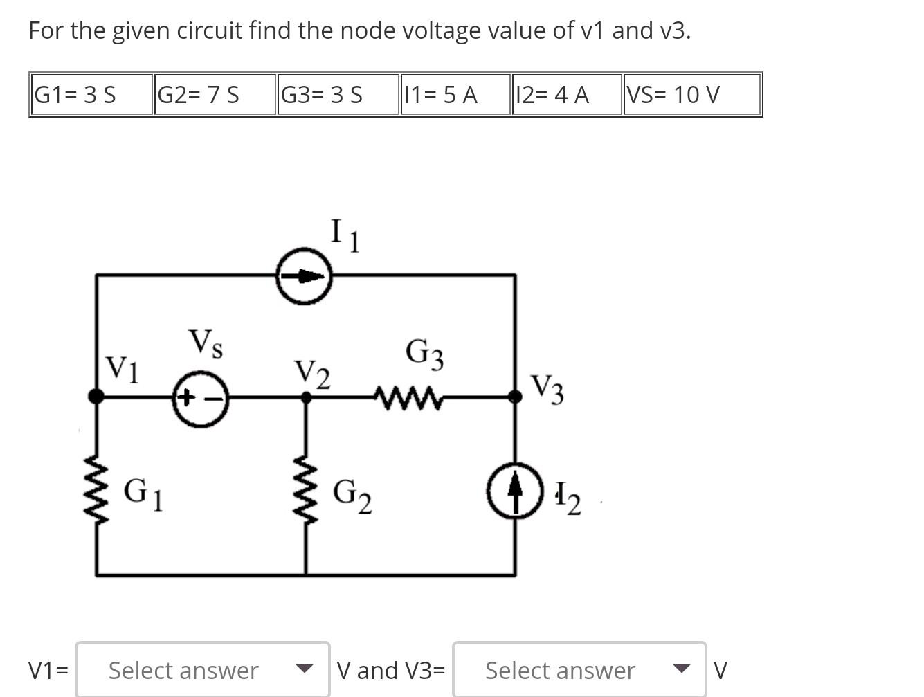 Solved For the given circuit find the node voltage value of | Chegg.com