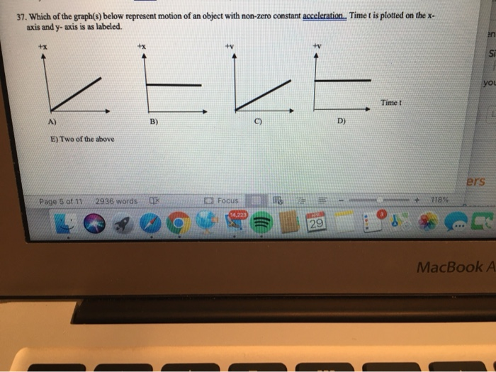 Solved 37. Which of the graph(s) below represent motion of | Chegg.com