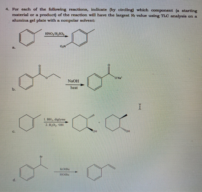 Solved 4. For each of the following reactions, indicate (by | Chegg.com