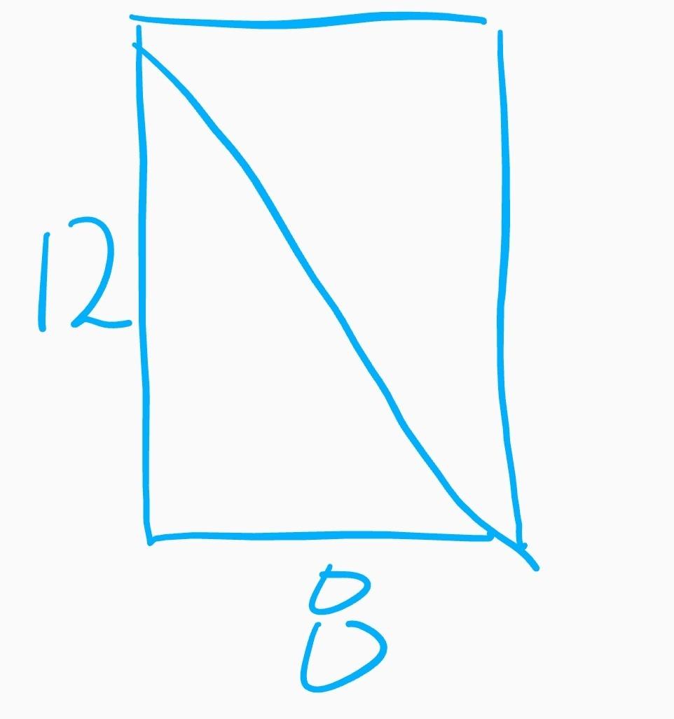 Solved A diagonal is drawn in a rectangle that measures 8 | Chegg.com
