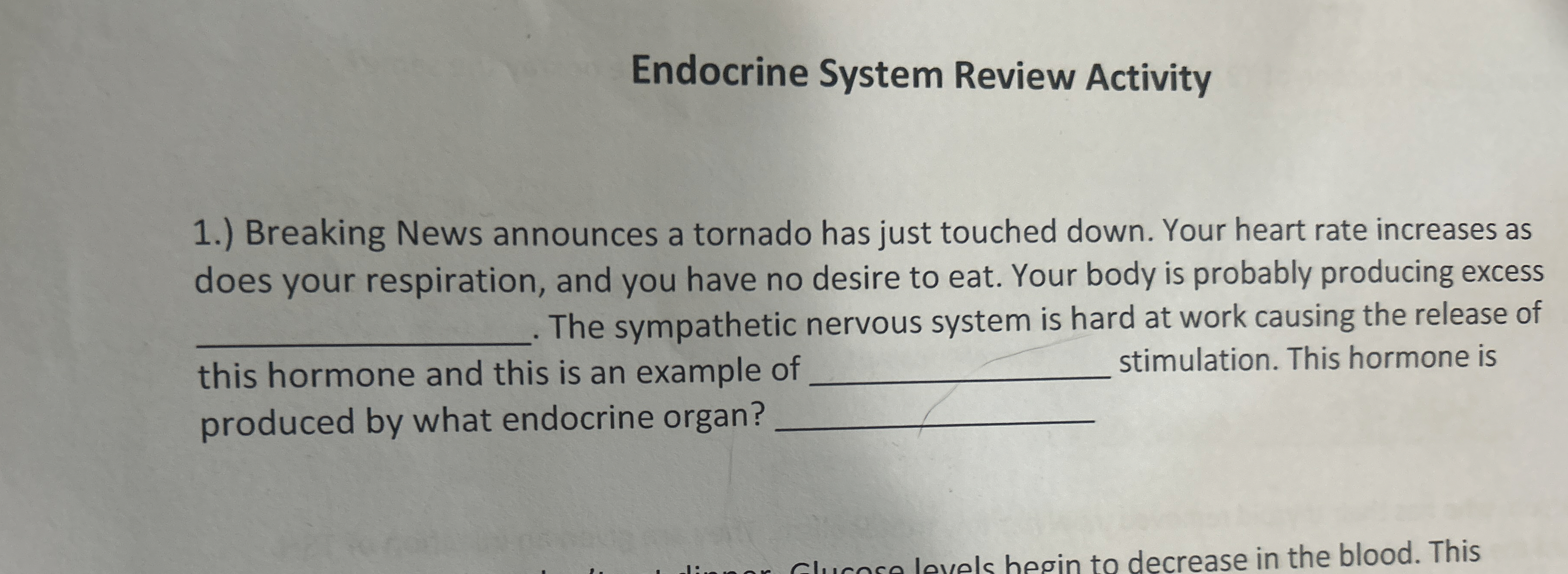 Solved Endocrine System Review Activity1.) ﻿Breaking News | Chegg.com
