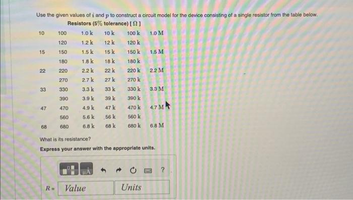 Solved A variety of current source values were applied to | Chegg.com