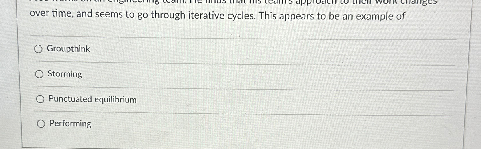 Solved over time, and seems to go through iterative cycles. | Chegg.com