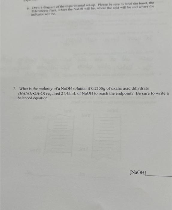 Solved 6. Draw a diagram of the experimental set-up. Please | Chegg.com