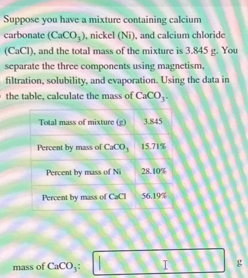 Solved Suppose you have a mixture containing calcium | Chegg.com