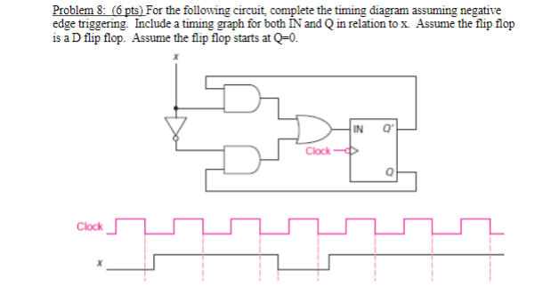 Solved Problem 8: ( 6pts ﻿For the following circuit, | Chegg.com
