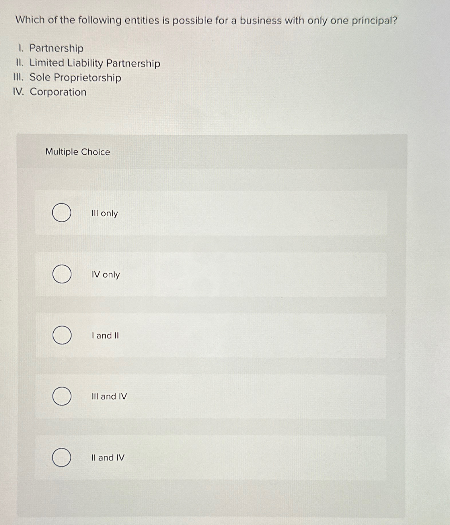Solved Which of the following entities is possible for a | Chegg.com