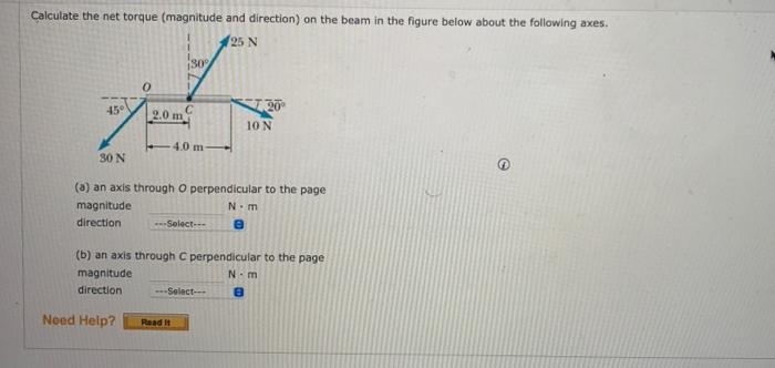 Solved Calculate the net torque (magnitude and direction) on | Chegg.com