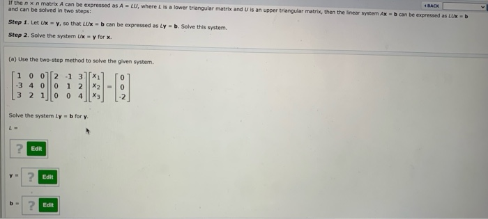Solved 4 BACK If the nx n matrix A can be expressed as A = | Chegg.com