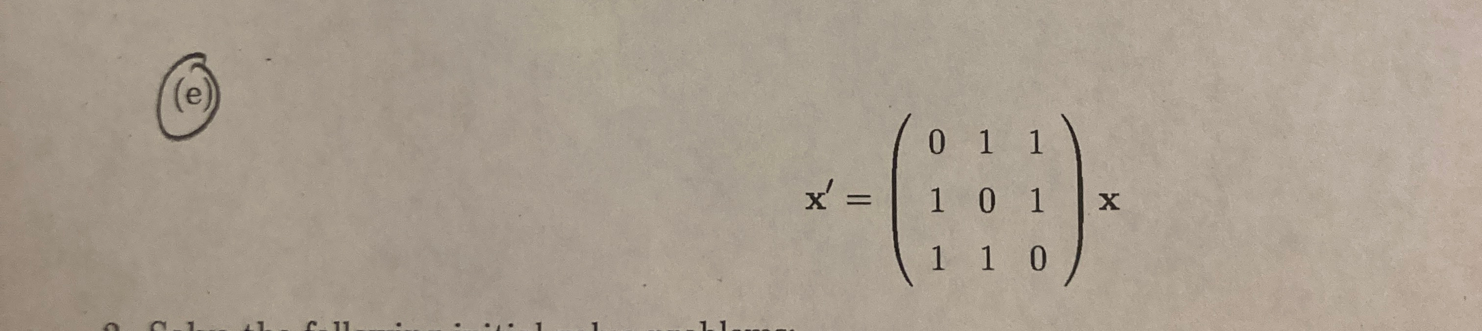 Find the general solution to the following linear | Chegg.com