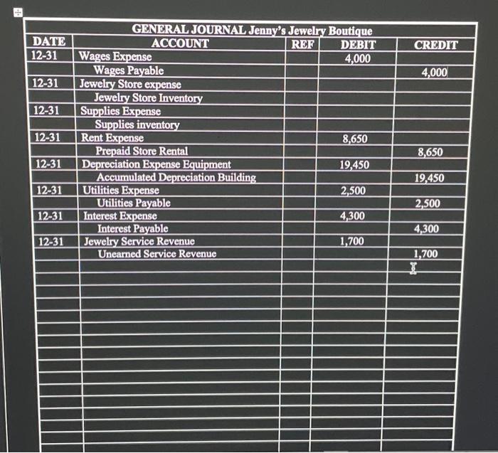 finish the general journal with the information | Chegg.com