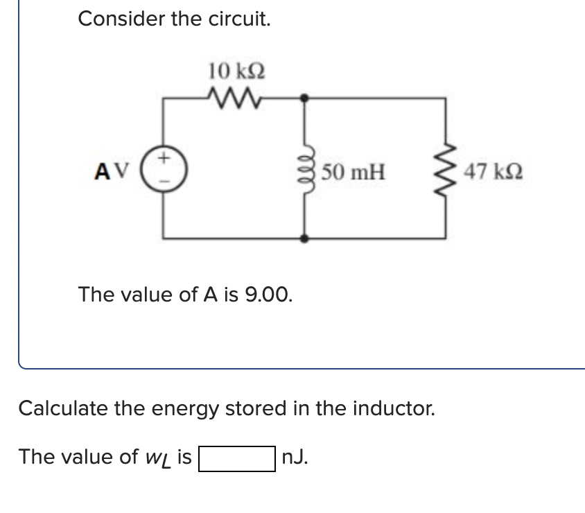 Solved PLEASE HELP ASAP Consider the circuit.The value of A | Chegg.com
