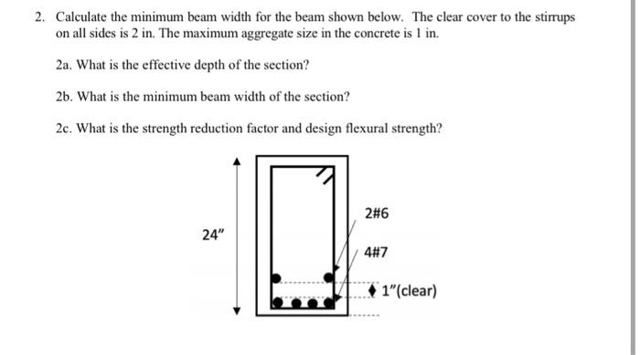 Solved 2 Calculate The Minimum Beam Width For The Beam