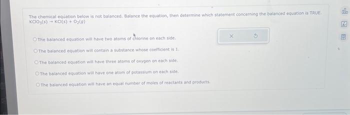 Solved The chemical equation below is not balanced. Balance | Chegg.com