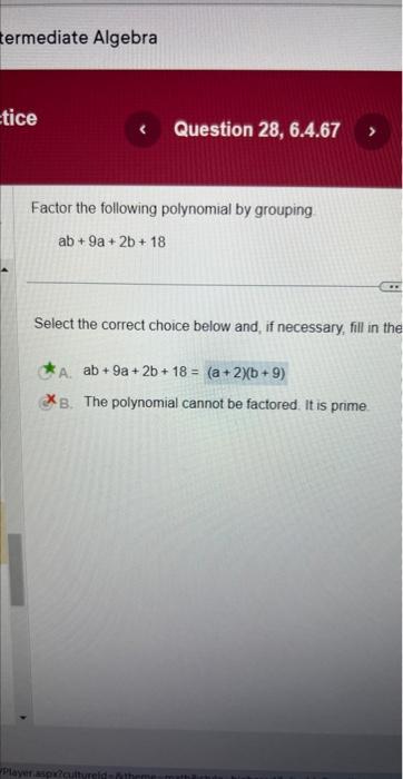 Solved Factor the following polynomial by grouping | Chegg.com
