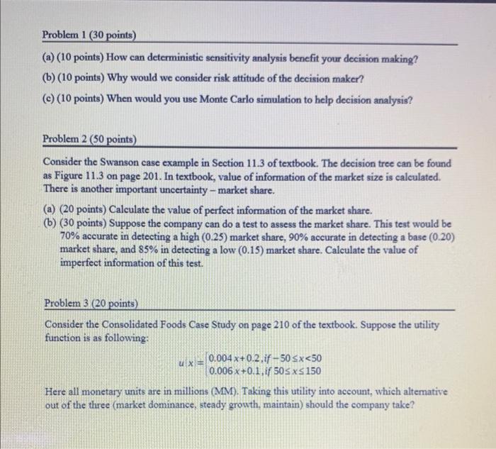 Solved (a) (10 points) How can deterministic sensitivity | Chegg.com