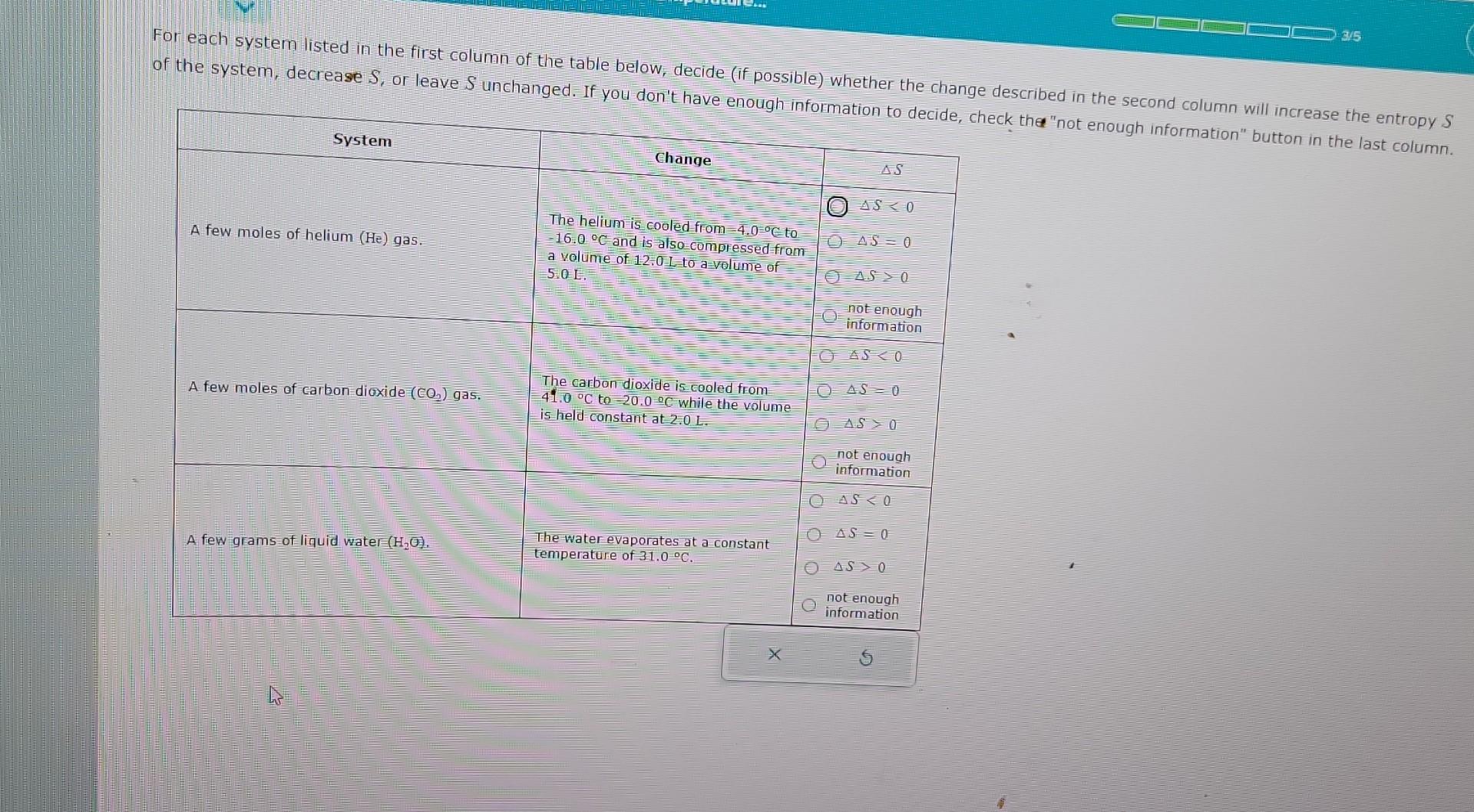 Solved For each system listed in the first column of the | Chegg.com
