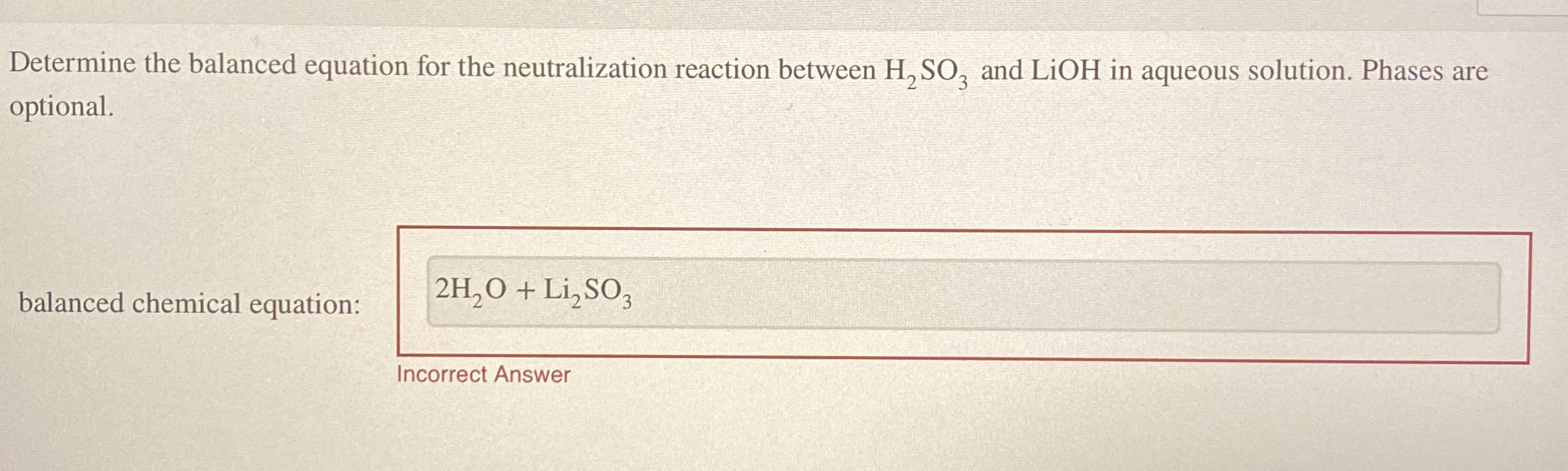 Solved Determine the balanced equation for the | Chegg.com