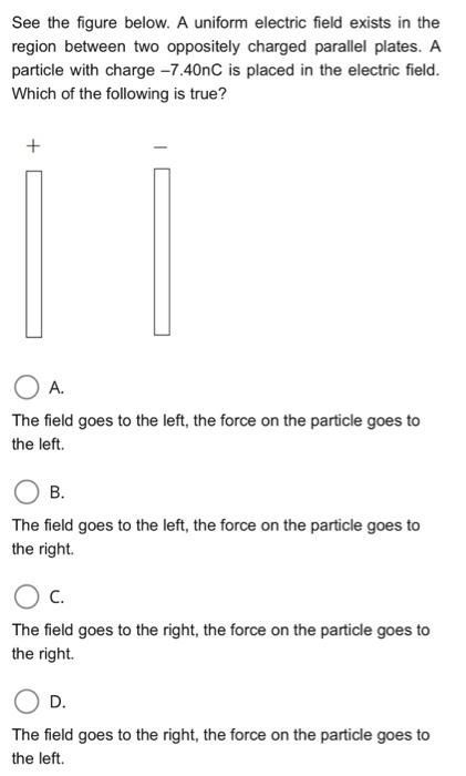 Solved See the figure below. A uniform electric field exists | Chegg.com