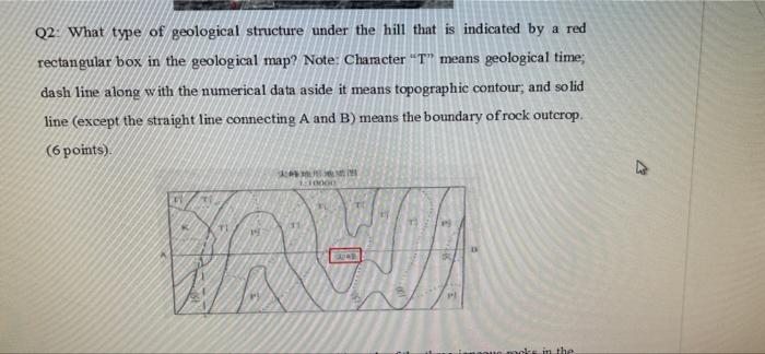 Solved Q2: What type of geological structure under the hill | Chegg.com