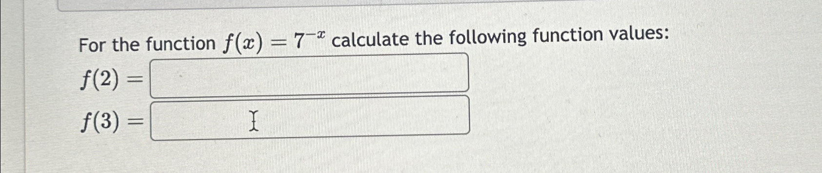 Solved For the function f(x)=7-x ﻿calculate the following | Chegg.com