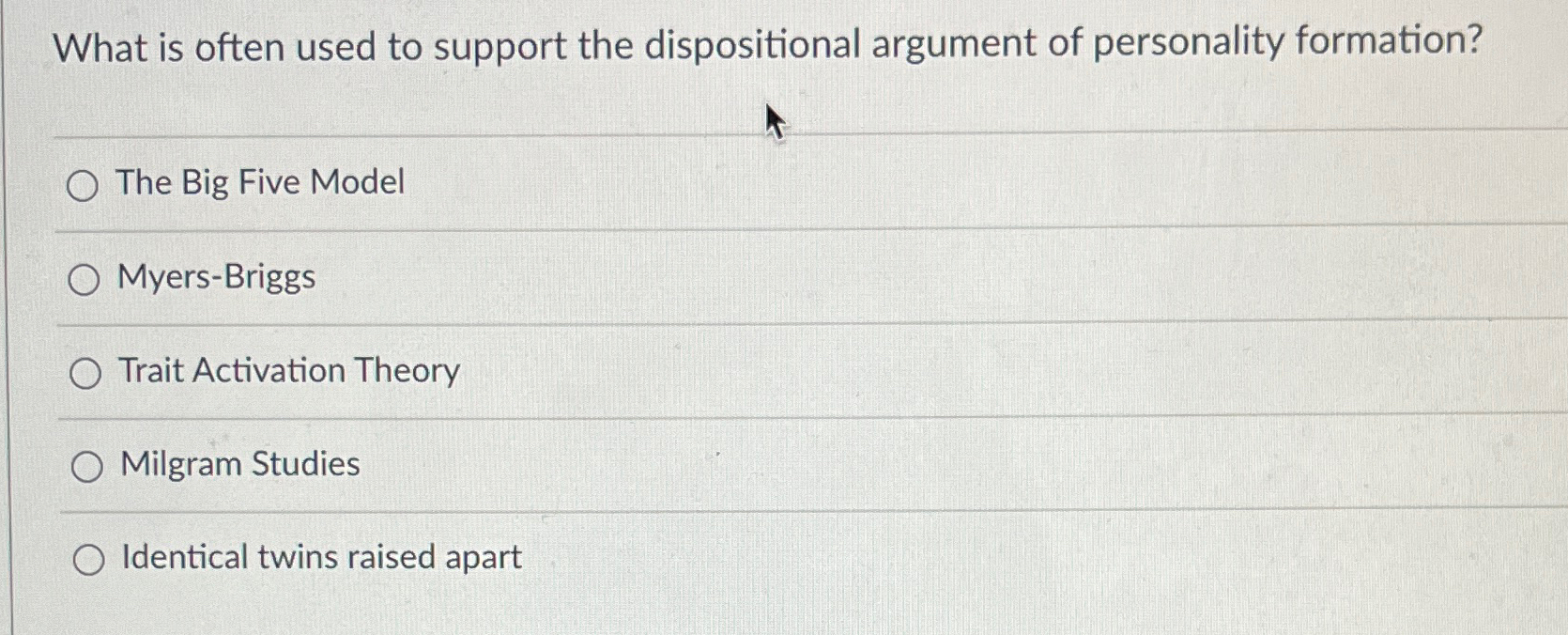 Solved What is often used to support the dispositional | Chegg.com