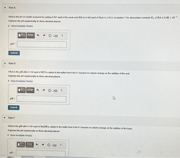 Solved When a solution contains a weak acid and its | Chegg.com