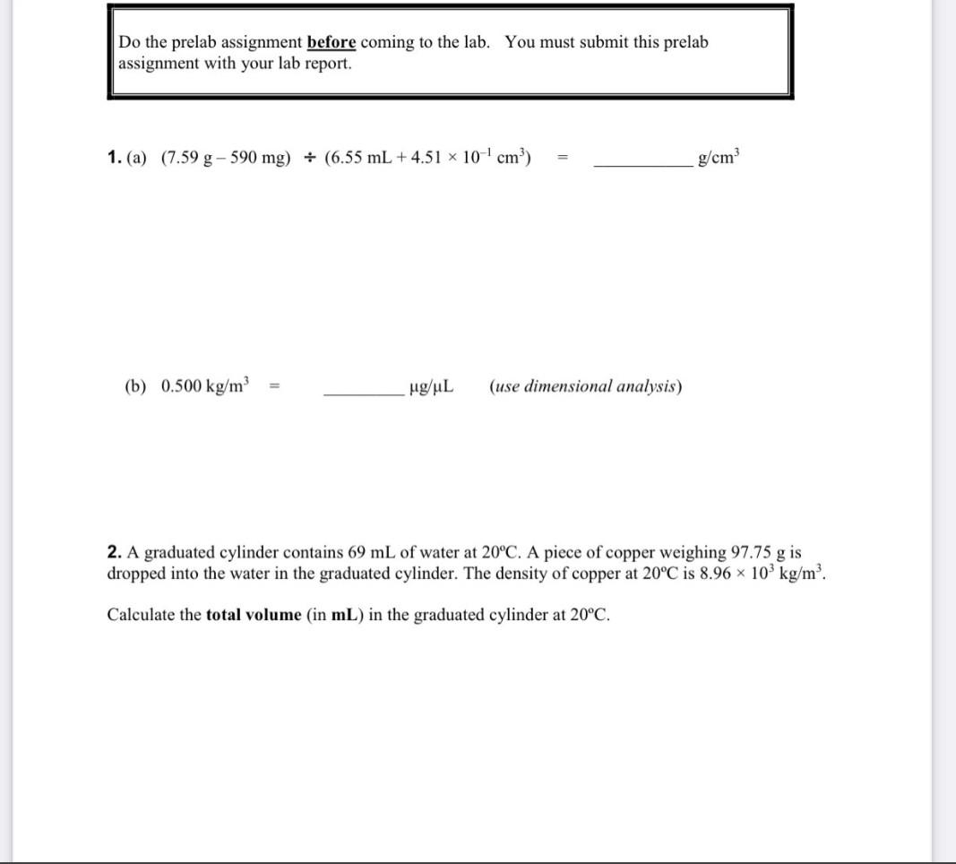 Solved Do the prelab assignment before coming to the lab. | Chegg.com