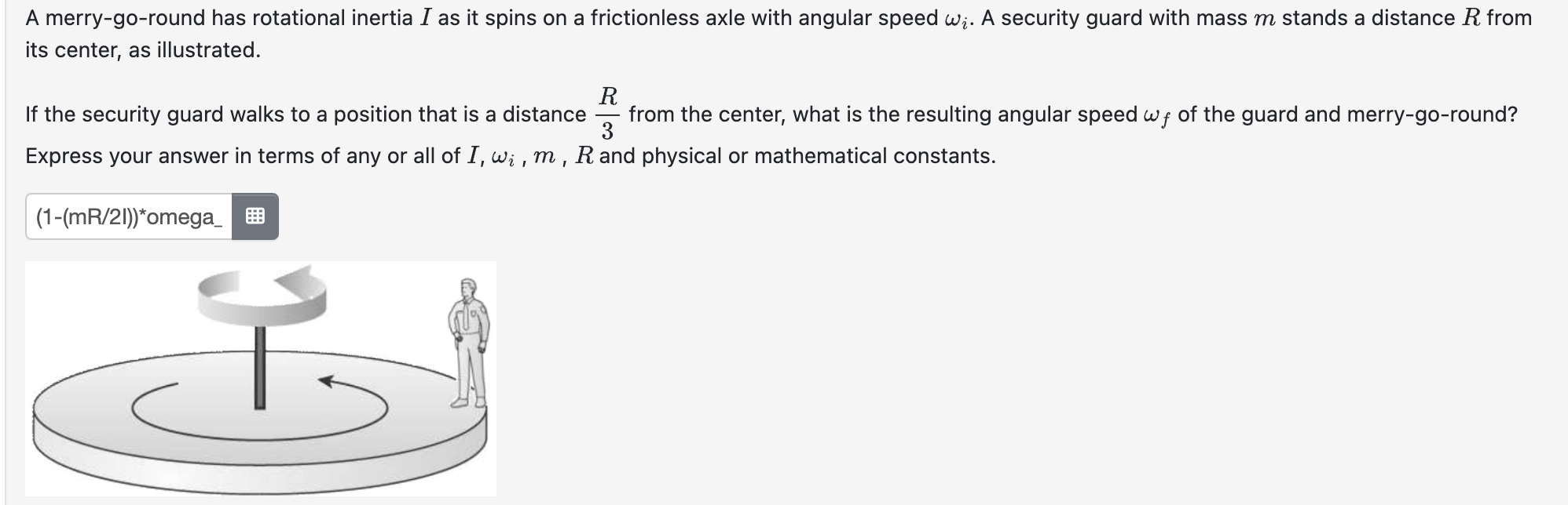 Solved A merry-go-round has rotational inertia I as it spins | Chegg.com Solved A merry-go-round has rotational inertia I as it spins | Chegg.com