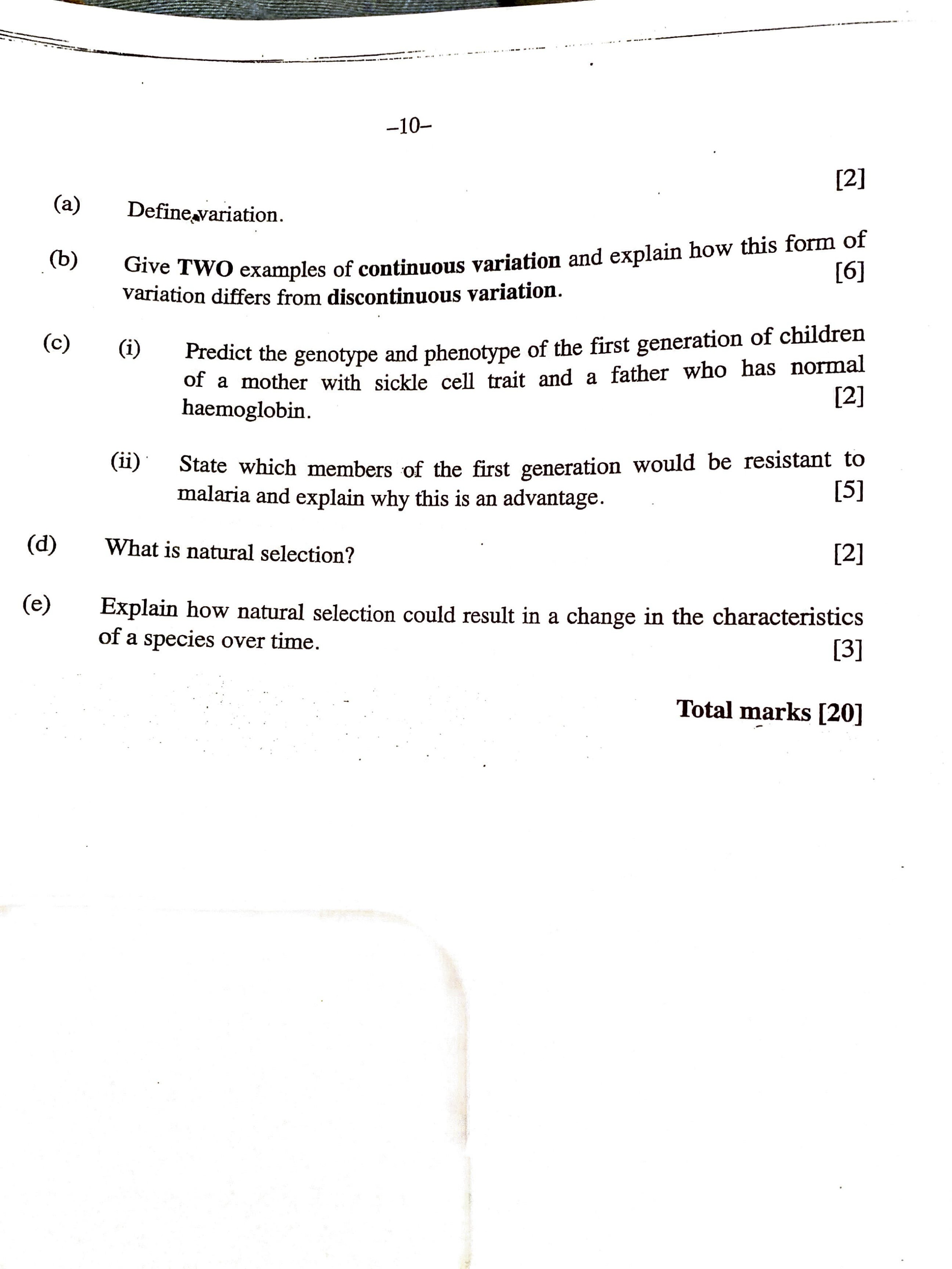 Solved (a) ﻿Definesvariation. (b) ﻿Give TWO examples of | Chegg.com