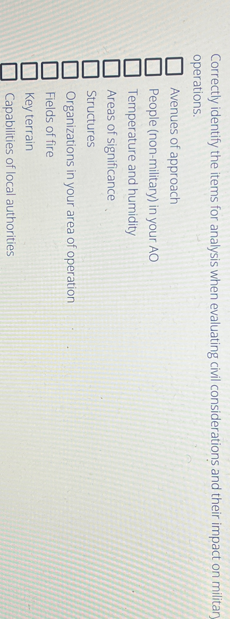 Solved Correctly identify the items for analysis when | Chegg.com
