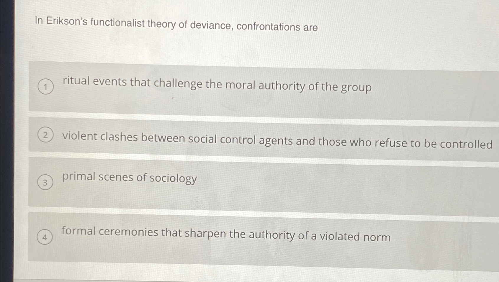 Solved In Erikson's functionalist theory of deviance, | Chegg.com