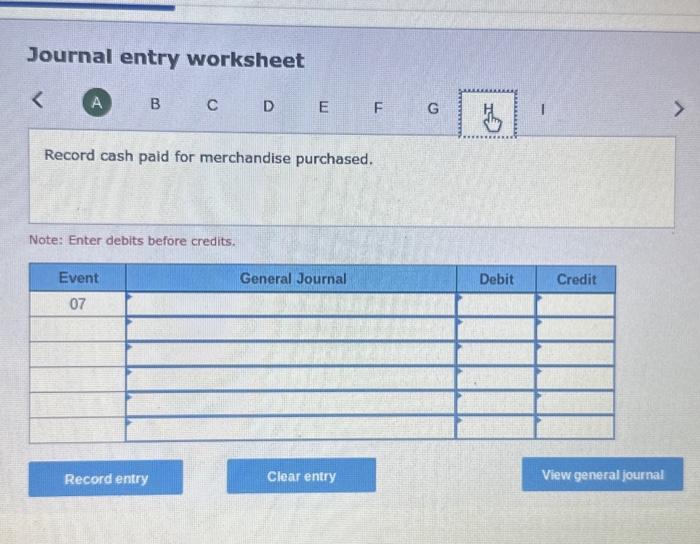 Solved Journal entry worksheet Note: Enter debits before | Chegg.com