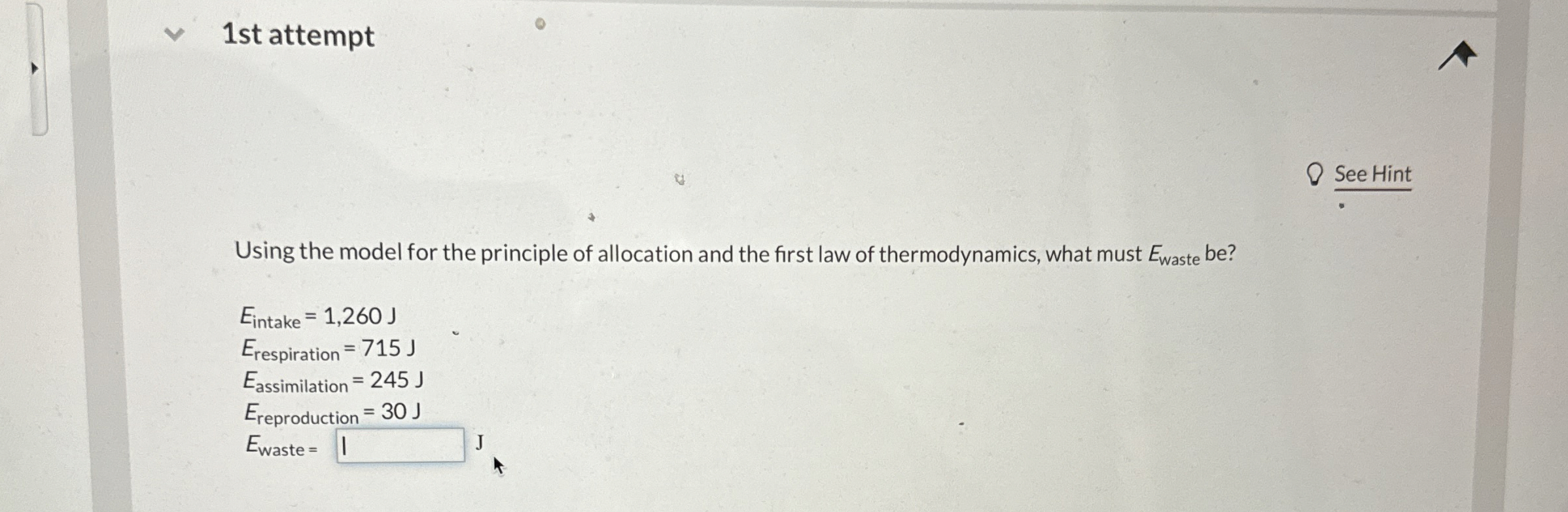 Solved 1st attemptSee HintUsing the model for the principle | Chegg.com
