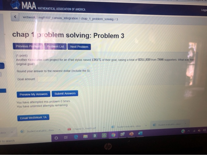 Solved POW MAA MATH VNA MATHEMATICAL ASSOCIATION OF AMERICA | Chegg.com