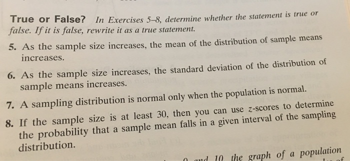 Solved True or False? In Exercises 5-8, determine whether | Chegg.com