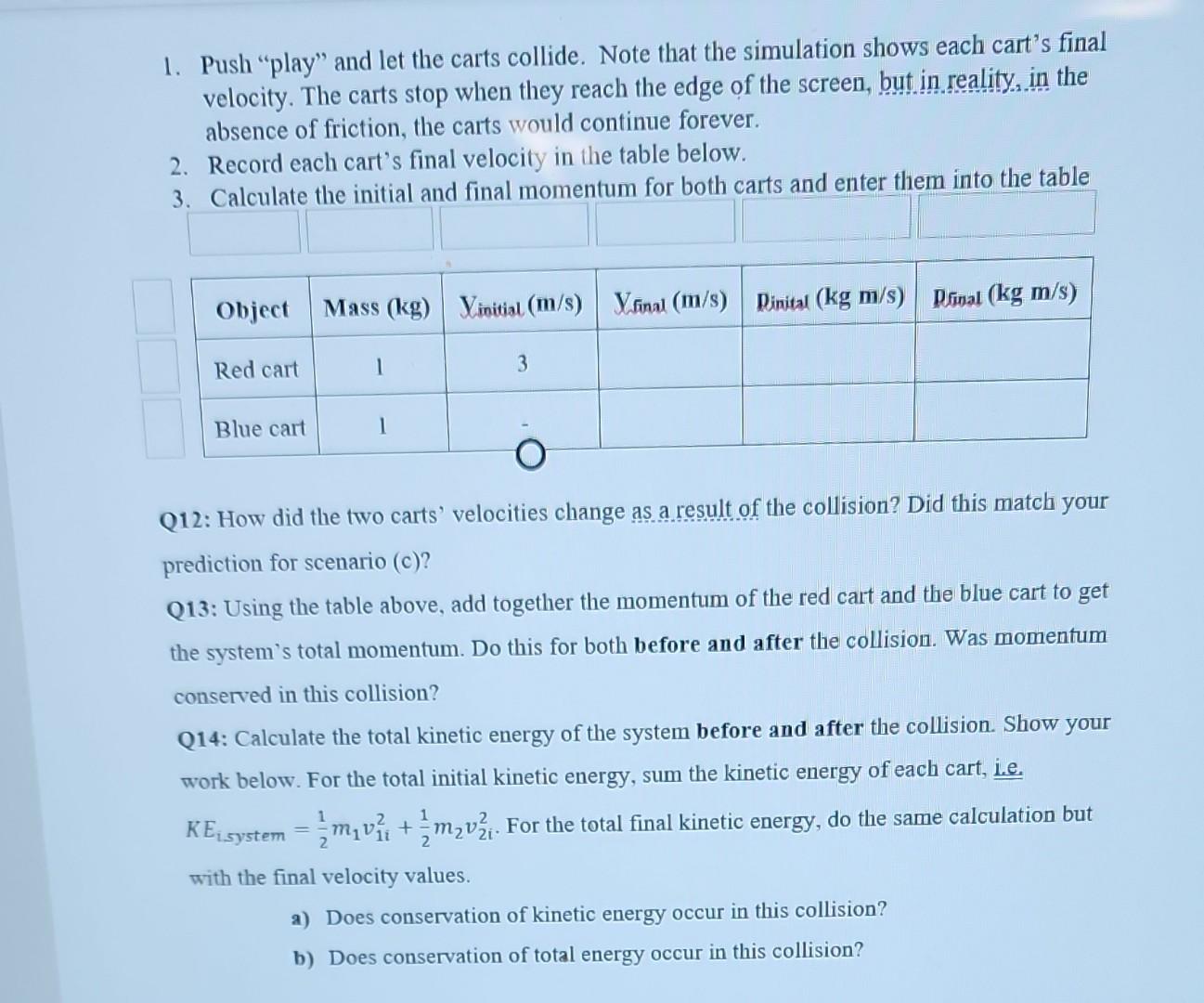 Solved Elastic Collisions Let us investigate an elastic | Chegg.com