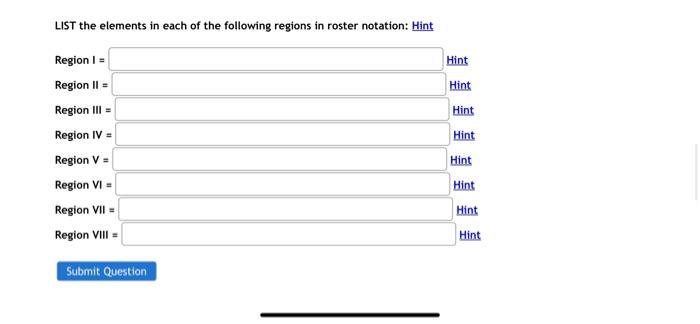 Solved LIST the elements in each of the following regions in | Chegg.com
