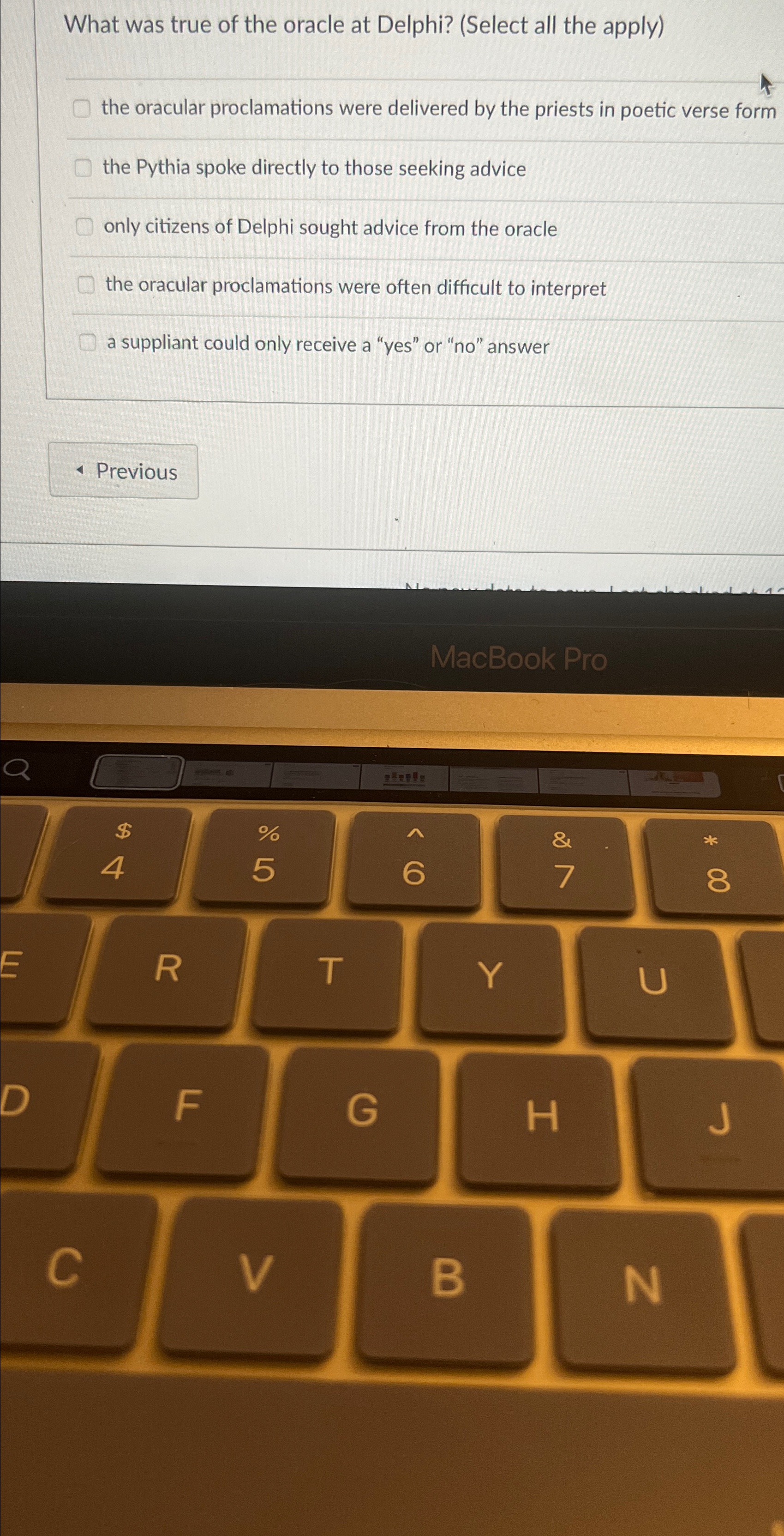 Solved What was true of the oracle at Delphi? (Select all | Chegg.com